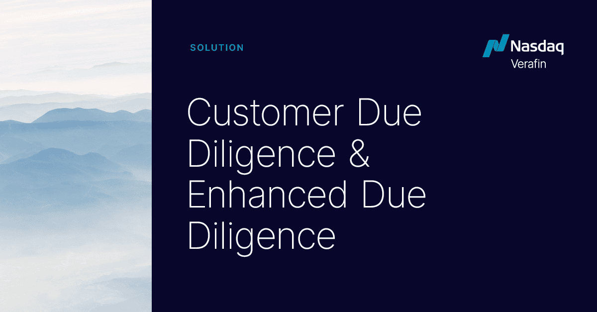 Customer Due Diligence & Enhanced Due Diligence (CDD/EDD) Solution