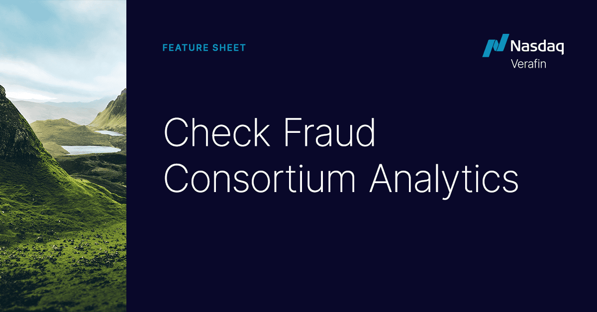 Check Fraud Consortium Analytics